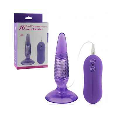 Plug Anal Twister Formato Cônico e Relevos Anelados Vibrador e Controle ...
