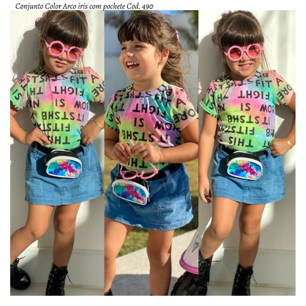 Conjunto 2 4 6 letras - Candy Color - Mini Stylo Griffe's Verão