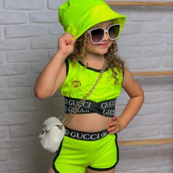 Conjunto 2 4 6 com chapéu - Mini Stylo Griffe's Verão