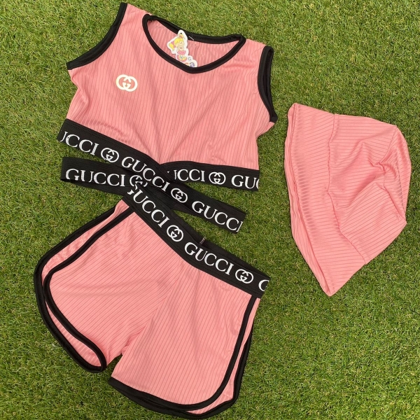 Conjunto 2 4 6 com chapéu - Mini Stylo Griffe's Verão